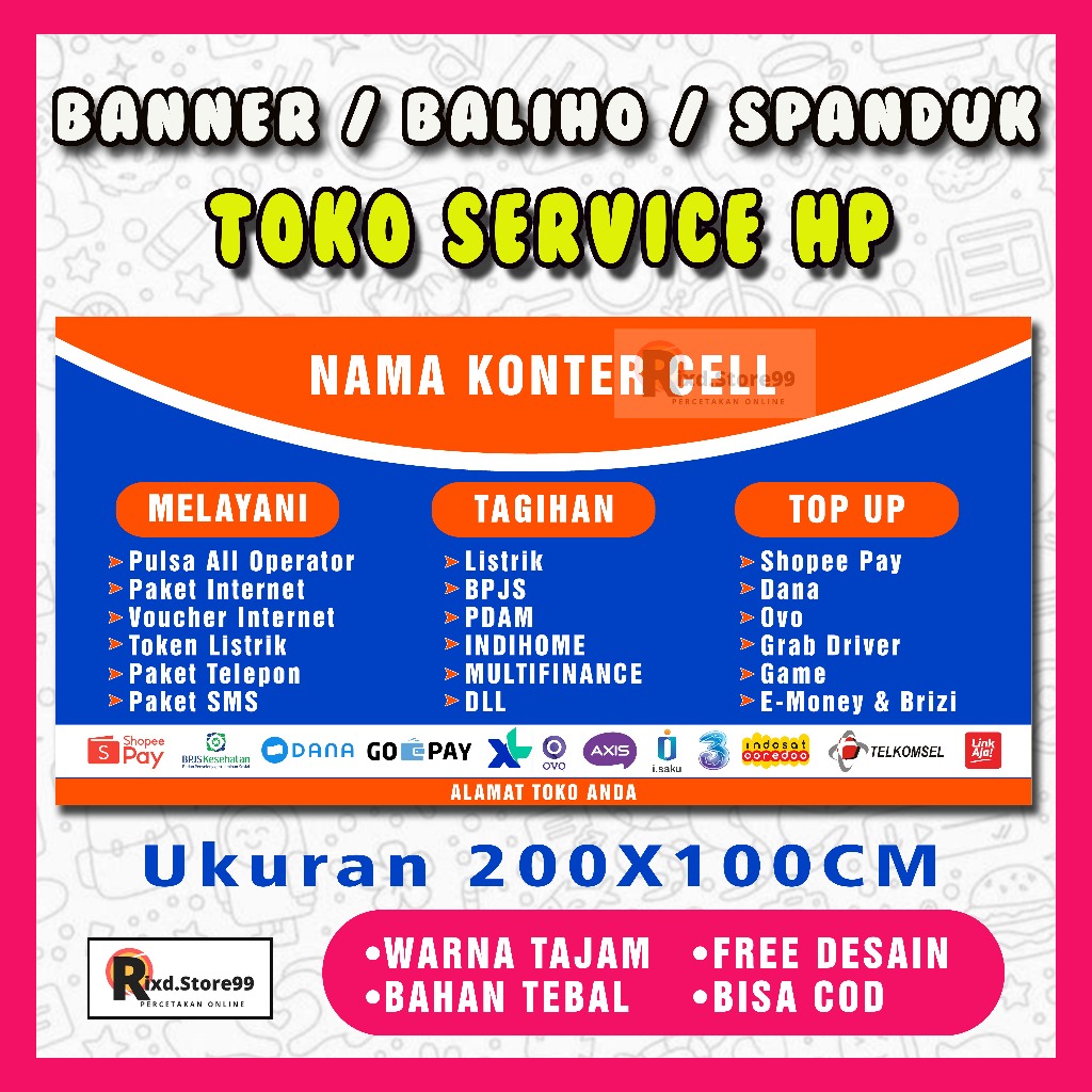 Jual BANNER SPANDUK TOKO KONTER 200X100CM BANNER BALIHO SPANDUK BENER ...