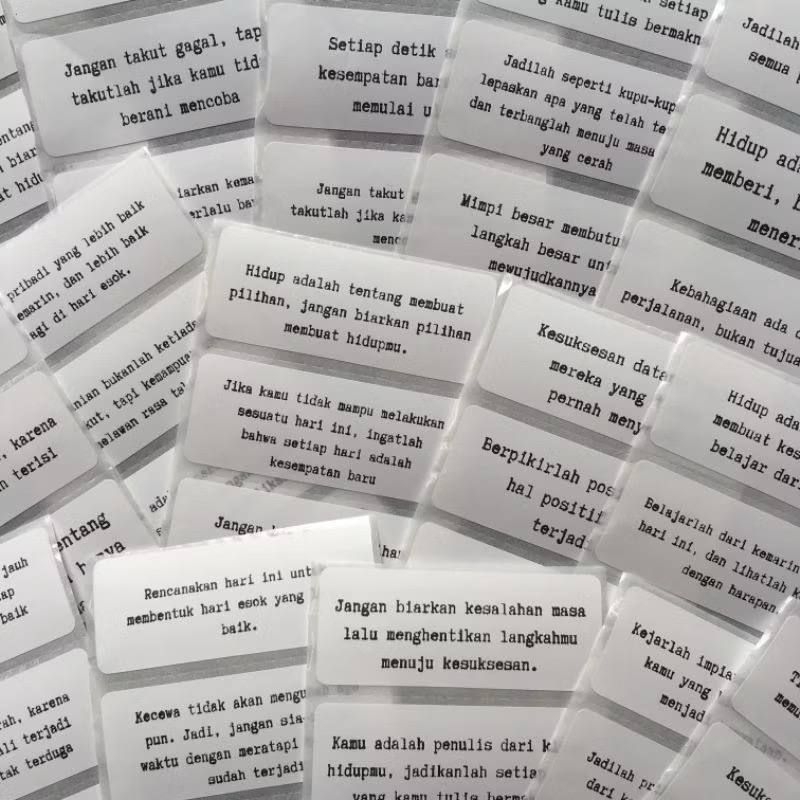 Jual (MIN ORDER 8K) 60pcs/pack QUOTE STICKER / Quote Indonesia ...
