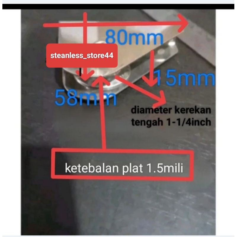 Jual kerekan bendera 1-1/4inch sus304 steanless tell | Shopee Indonesia