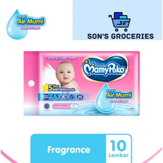 Jual MamyPoko Wipes Tisu Basah Reguler Isi 10 Lembar dengan Air Murni ...