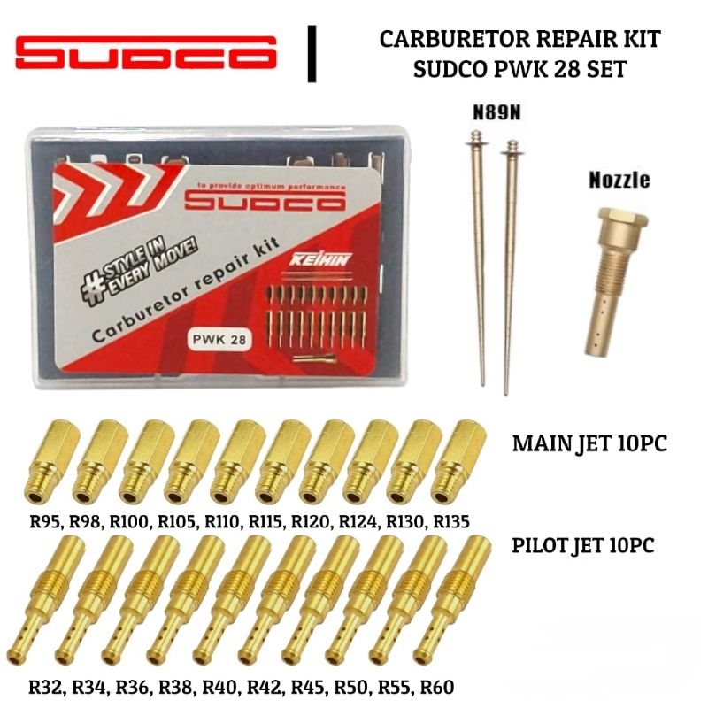 Jual SUDCO Pilotjet Mainjet Keihin PJ MJ Pilot jet Main jet Carburetor Carburator Karbulator ...