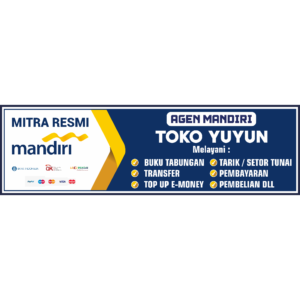 Jual Banner / Spanduk Agen Mandiri 3m x 75cm / 150 x 50cm | Shopee ...