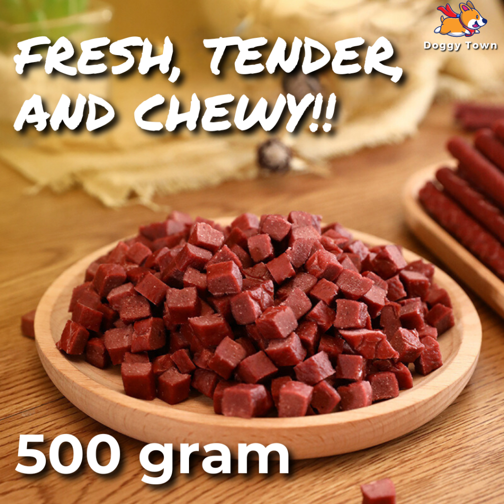 Jual Snack Anjing 500 gram Beef Cube & Beef Stick Dog Treats Snack ...