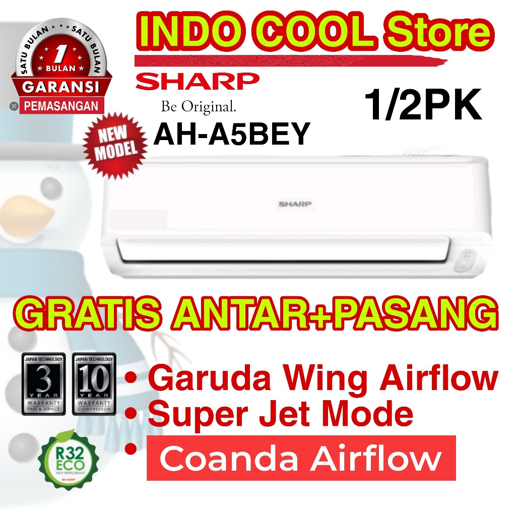 Jual Ac Sharp Split 1/2PK AH-A5BEY | Shopee Indonesia
