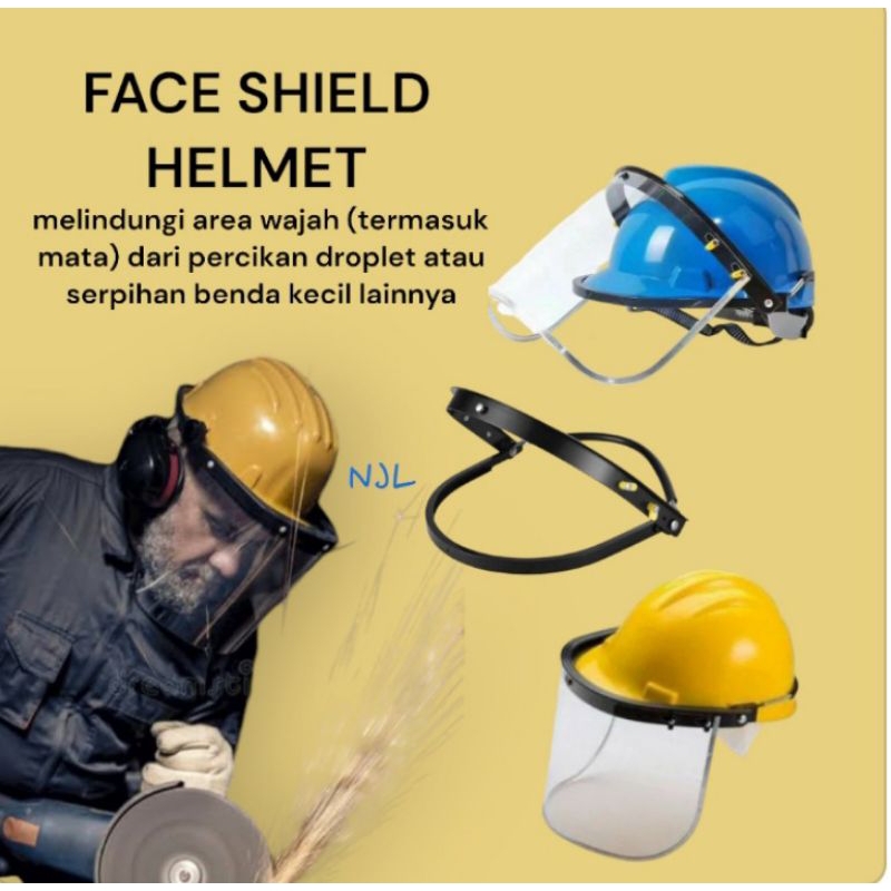 Jual Face Shield helm safety proyek komplit helm dan tali dagu ...