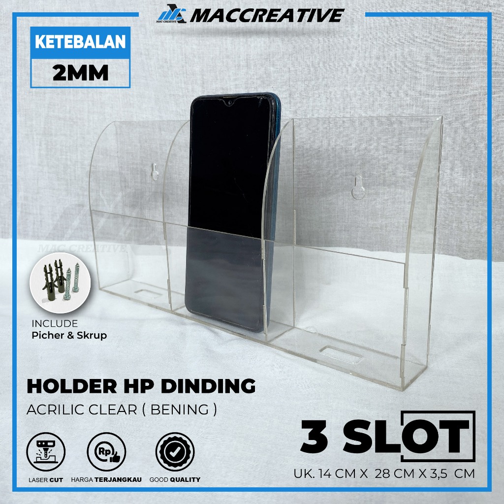 Jual Stand Display Holder Tempat Charger HP Dinding Akrilik - Rak ...
