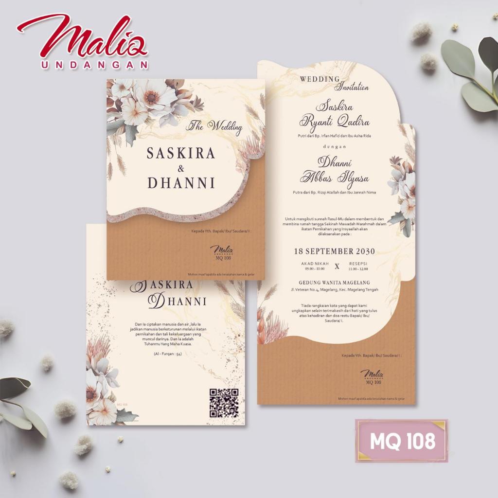 Jual Blangko Undangan Pernikahan Kosongan Seri Maliq 108 Terbaru Harga ...