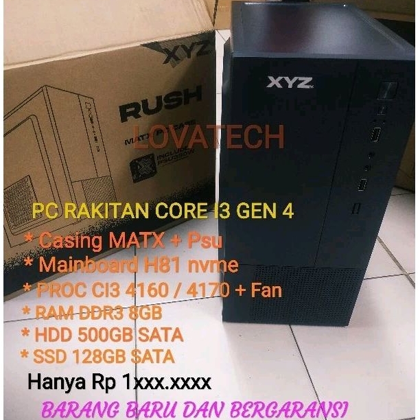 Jual PC RAKITAN CORE I3 MURAH / PC KOMPUTER RAKITAN CORE I3 GEN 4 H81 ...