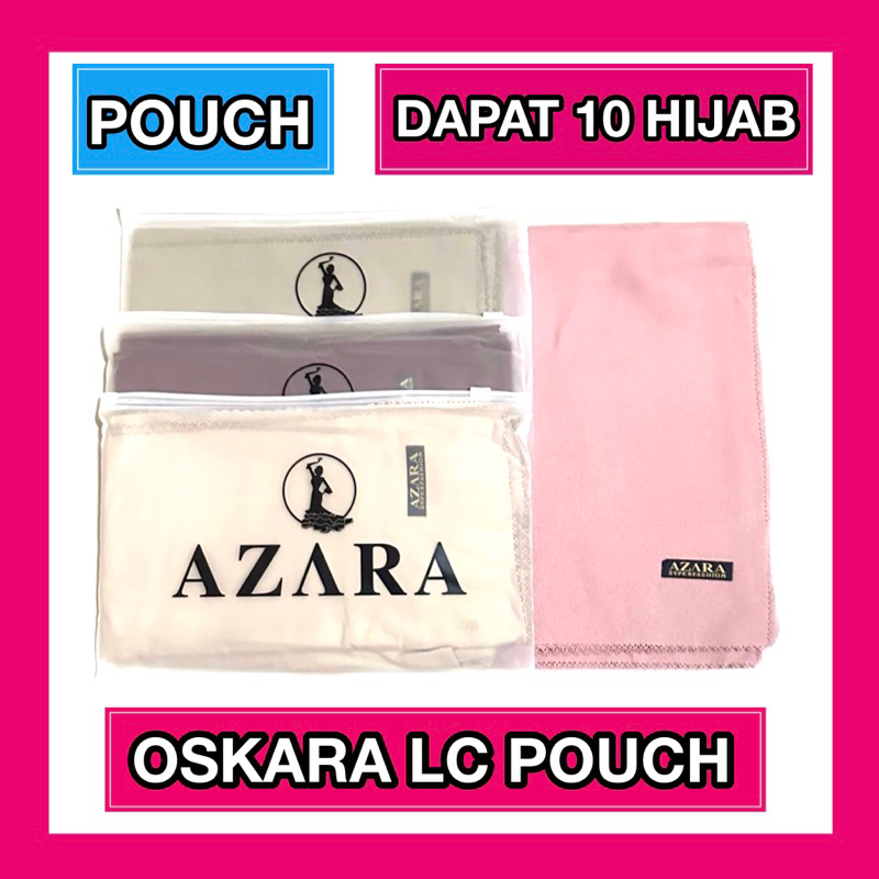 Jual 10 HIJAB OSKARA POLOS POUCH LABEL KAIN ORI AZARA VOAL PREMIUM TEPI ...