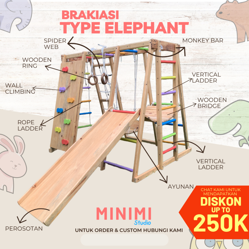 Jual Brakiasi Type Elephant - Indoor Gym Jungle Kids Anak Tangga ...