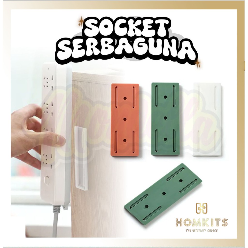 Jual HKS-H323 Holder Stop Kontak Gantungan Colokan Listrik Double Tape ...