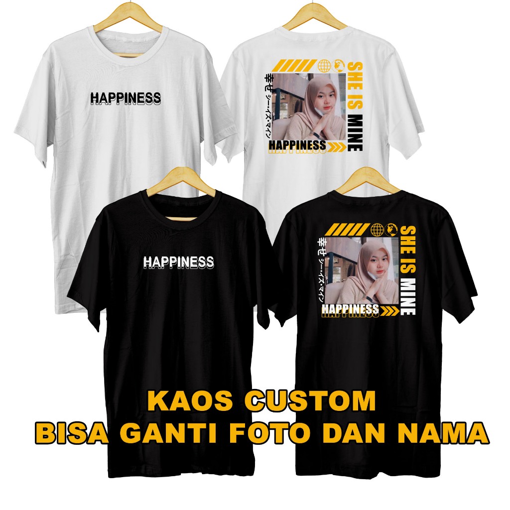 Jual Kaos Custom Aesthetic - Kaos Sablon Bisa Request Pakai Foto / Bisa Pakai Nama / Kaos 1 HARI ...