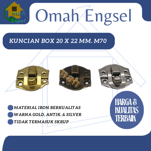 Jual Omah Engsel - Kunci Box 20 x 22 mm/ Pengait Kotak Perhiasan M70 ...