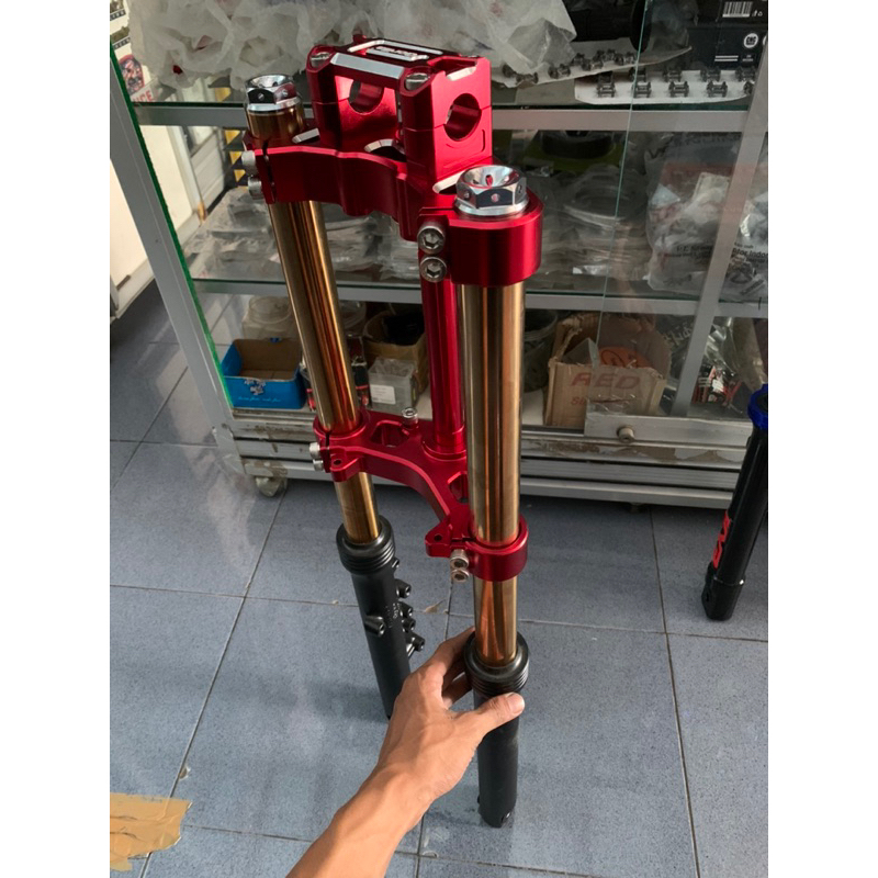 Jual Paket skok ninja gorilla segitiga cnc anodize pnp rxking | Shopee ...