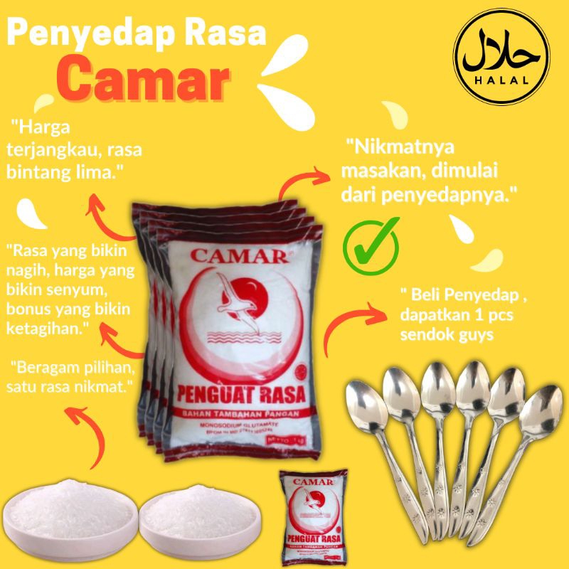 Jual MICIN / PENYEDAP MASAKAN / PENYEDAP RASA / CAMAR 1 KG | Shopee ...