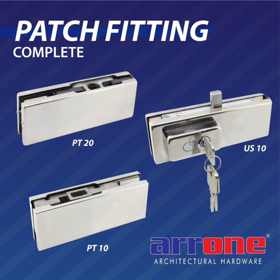 Jual Patch Fitting Glass ARRONE Komplit Set PT 10 + PT 20 US 10 Komplit ...