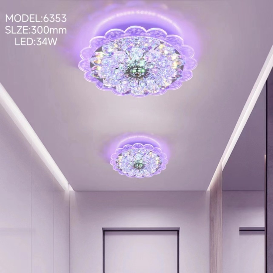 Jual SL6353 LAMPU HIAS PLAFON KRISTAL BUNGA BULAT LED MODERN ELEGAN ...