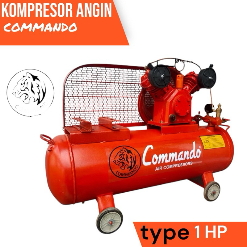 Jual Kompresor Angin 1 HP Commando ( Air Compressor ) ( Tanpa penggerak ...