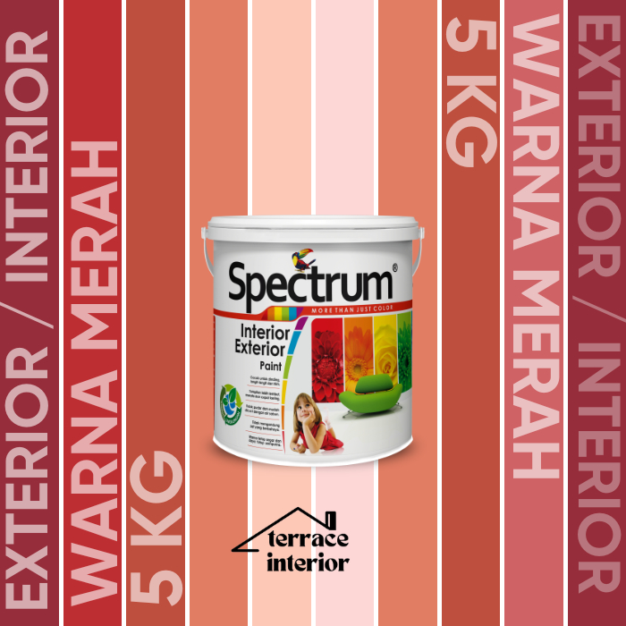 Jual Cat Tembok Spectrum Interior & Exterior Warna Merah 5 Kg | Shopee ...