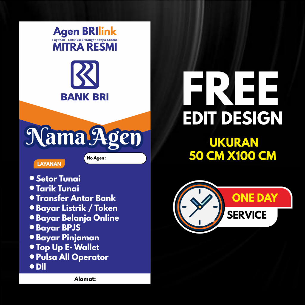 Jual Spanduk Banner Baner Agen Brilink + ATM BERSAMA CUSTOM (BISA EDIT ...