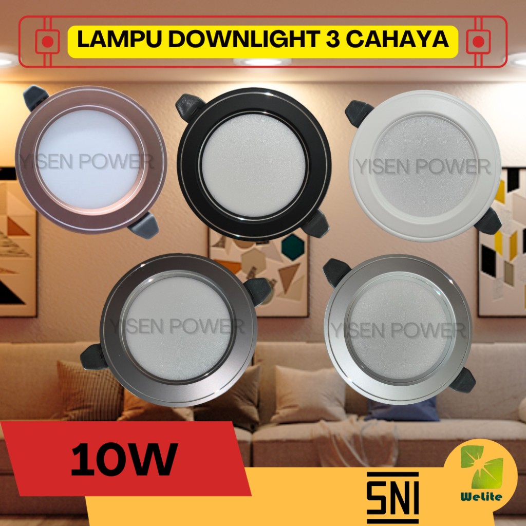 Jual Lampu 3 Cahaya dalam 1 Lampu Downlight LED Plafon 5 Watt Garansi ...