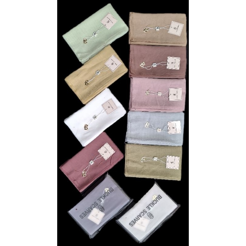 Jual Jilbab SegiEmpat Polos Buckle Scarves By Azara Pouch | Shopee ...