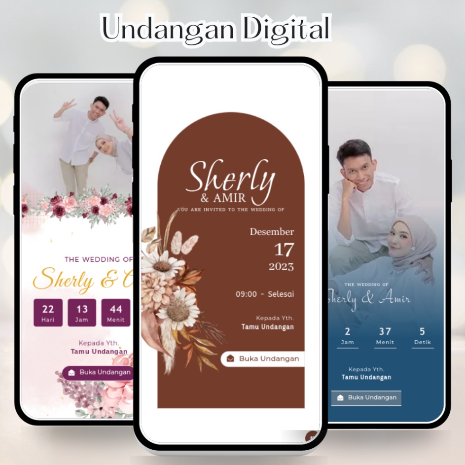 Jual Undangan Pernikahan Web Digital Premium Aesthetic | Shopee Indonesia