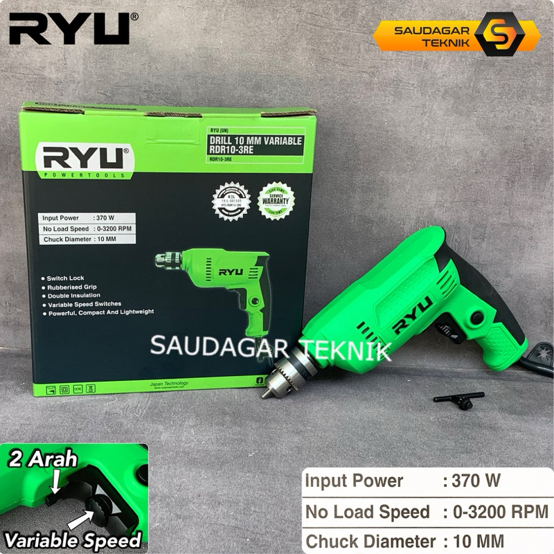 Jual Mesin Bor Ryu 10mm Bor Tangan Besi Kayu 2 Arah Bolak Balik ...