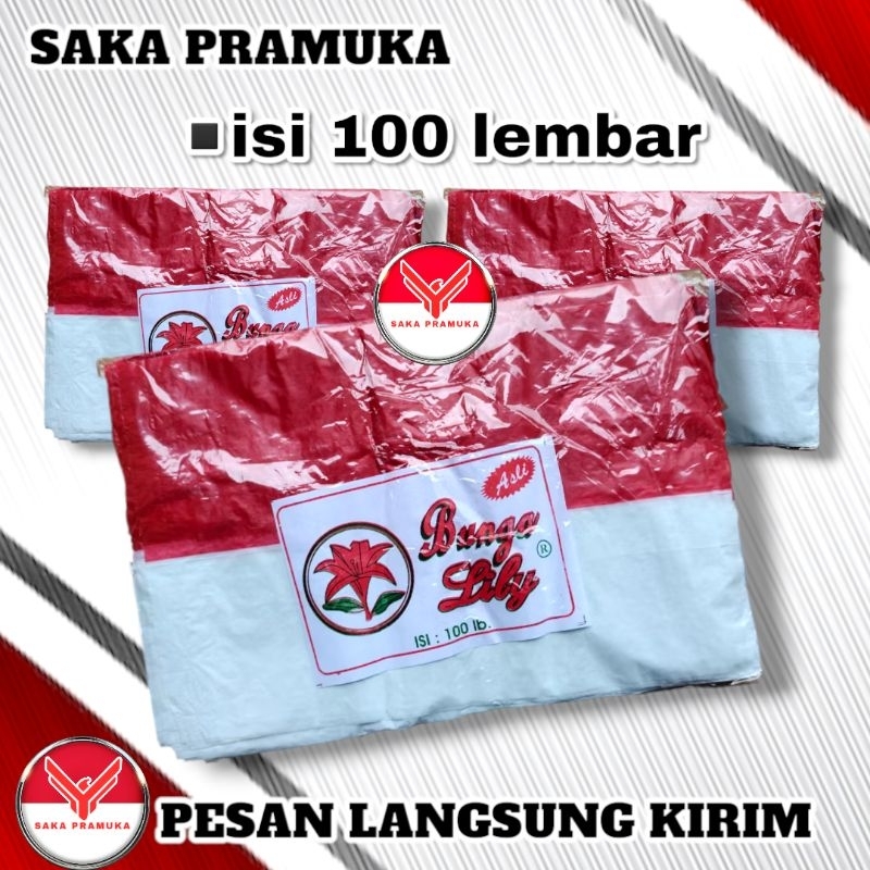 Jual [isi 100 lembar] Bendera plastik merah putih + benang nilon ...