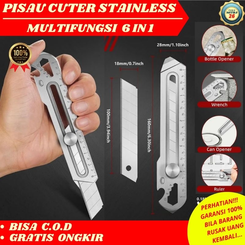 Jual 9in1 Pisau Kater Cutter Cuter Besar Stainless Steel Pembuka Tutup ...