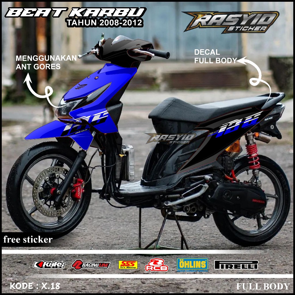 Jual Sticker Decal Full Body HONDA BEAT KARBU 2008 2009 2010 2011 2012 ...