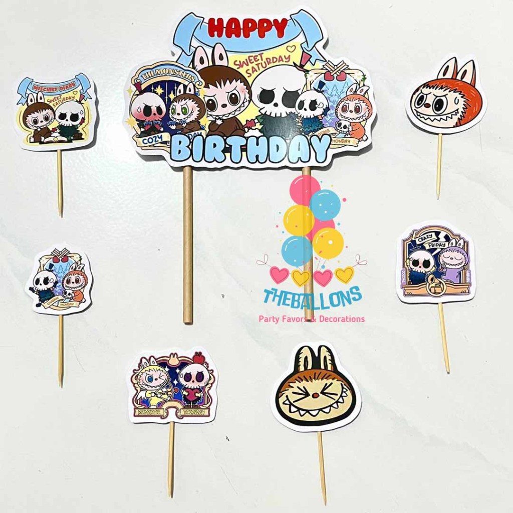 Jual Topper Cake Custom Nama Tema Labubu | Shopee Indonesia
