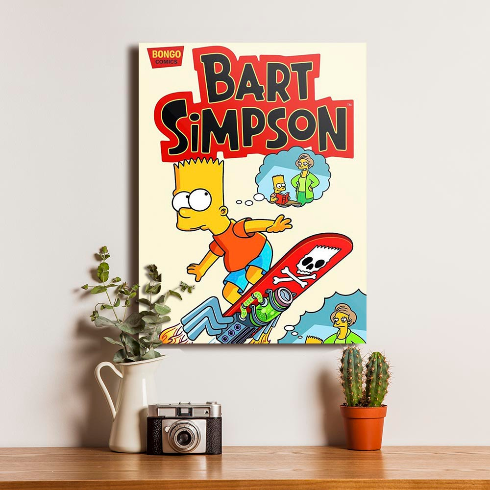 Jual Poster Bart Simpsons Kartun Dekorasi Rumah Frame Kayu Siap Pasang ...