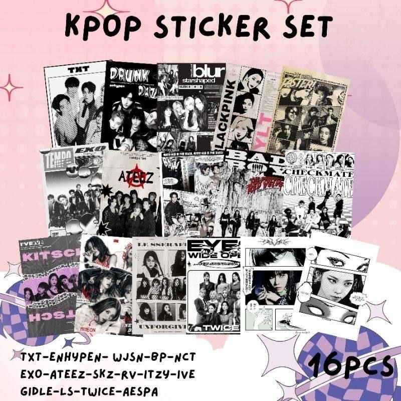 Jual [ 𝐌𝐈𝐍 𝐎𝐑𝐃𝐄𝐑 𝟖𝐤] 16pcs KPOP GROUP STICKER SET / Sticker kpop ...