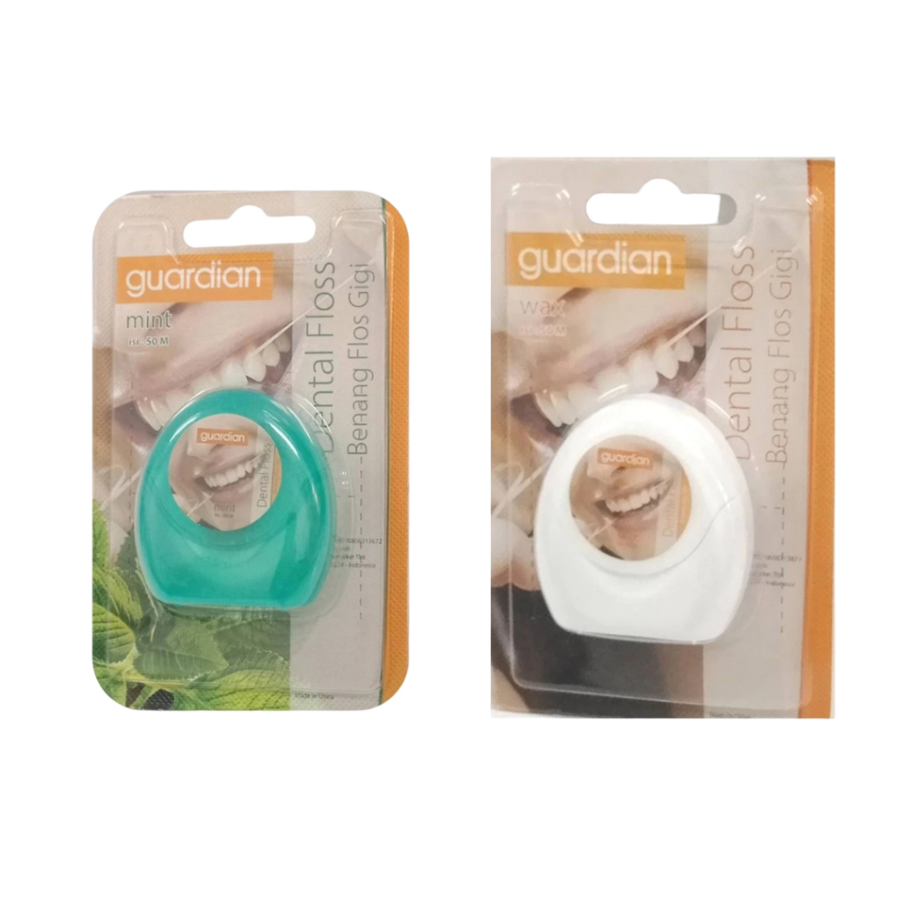 Jual GUARDIAN Dental Floss Wax / Mint 50M | Shopee Indonesia