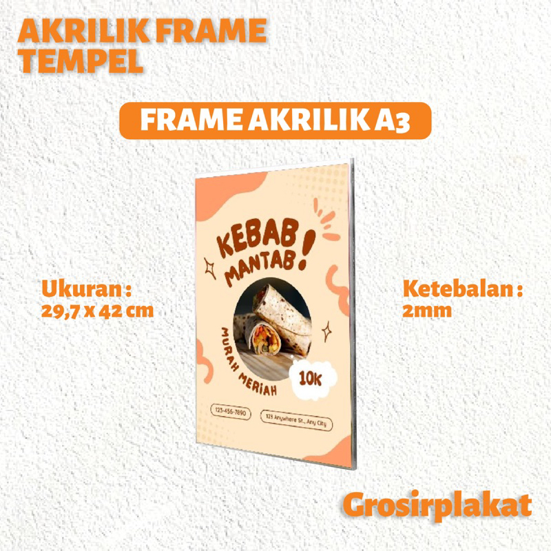 Jual Akrilik Tempat Brosur Tempel Sign Holder Qris Barcode Menu Wall ...