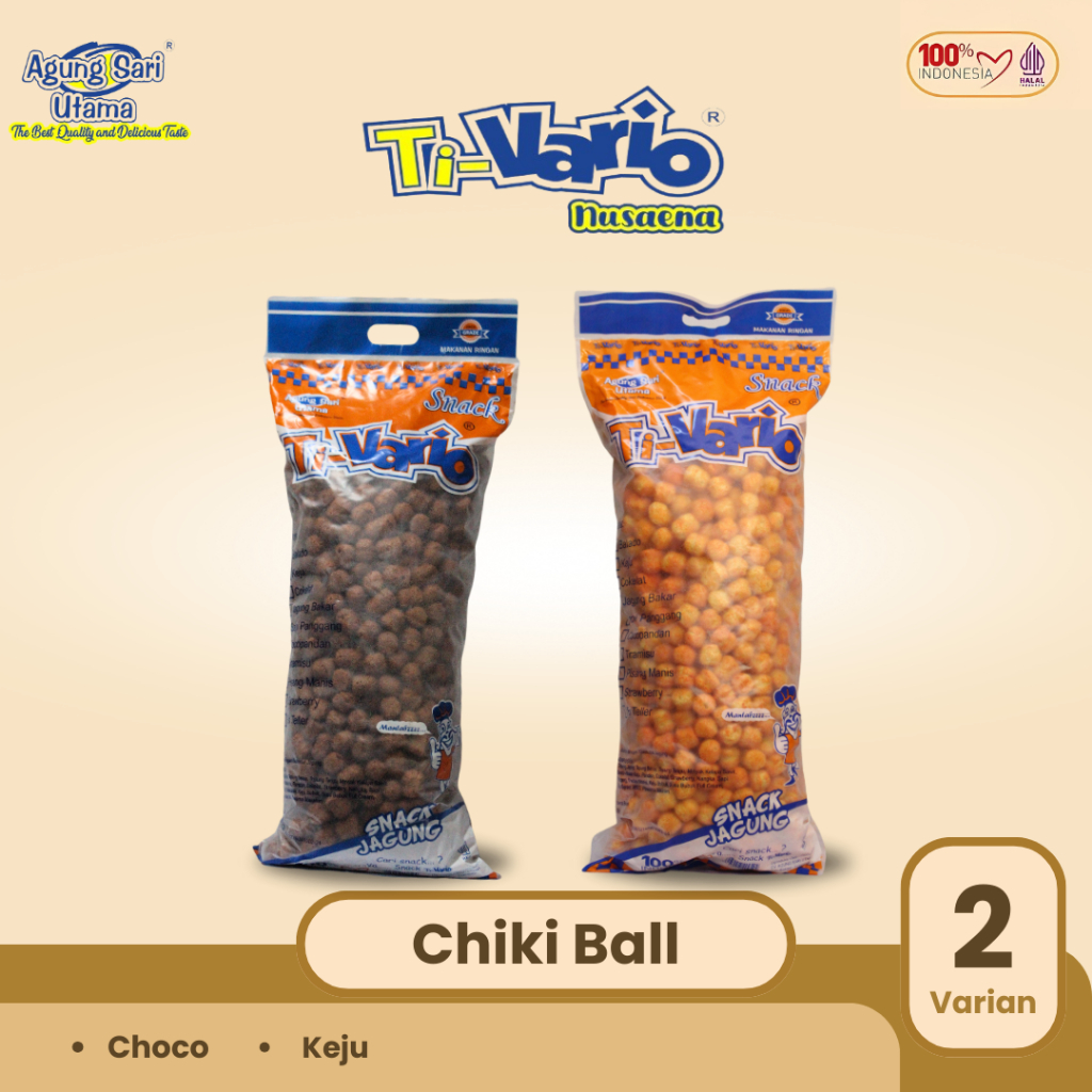 Jual TI-VARIO SNACK CIKI BALL 1KG - Coklat - Keju -Cemilan - Enak ...