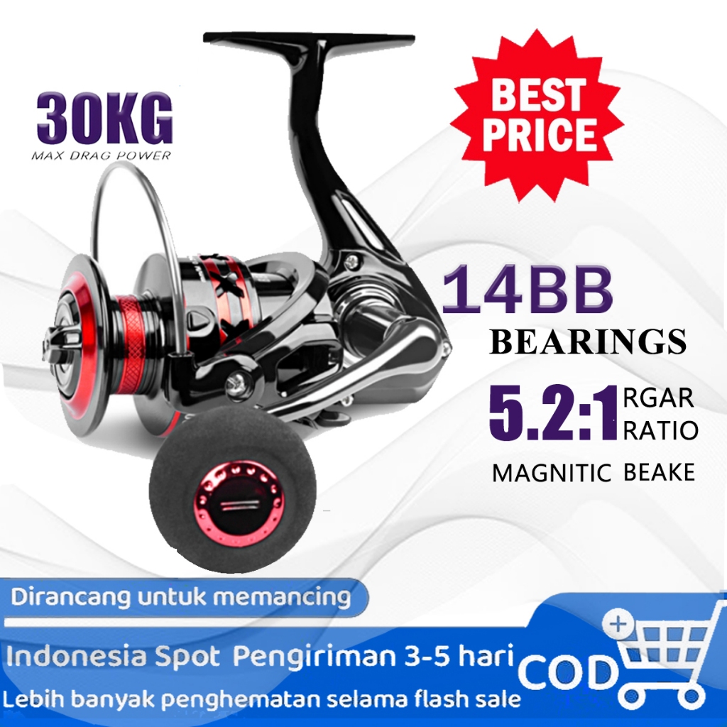Jual [Dikirim Dari Jakarta] reel Spinning max drag 20kg 2000/3000/4000/7000 model cocok untuk ...