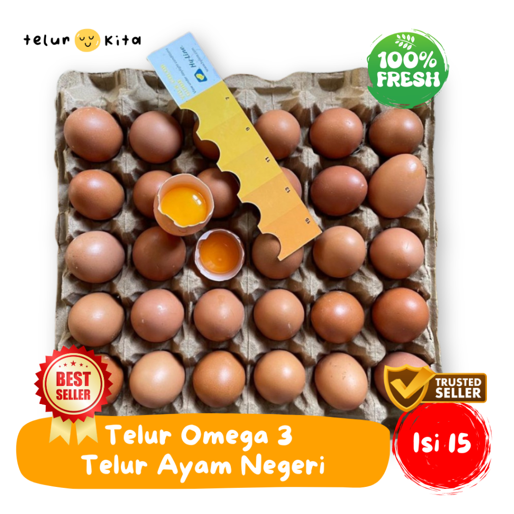 Jual Telur Ayam Negeri Omega 3 By TelurKita Isi 15 - Telur Ayam Omega 3 ...