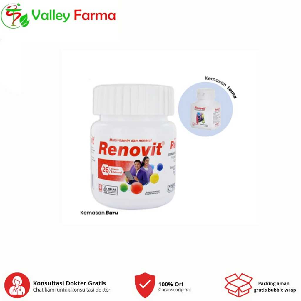 Jual Renovit untuk Kebutuhan Multivitamin dan Mineral (30 Kaplet ...