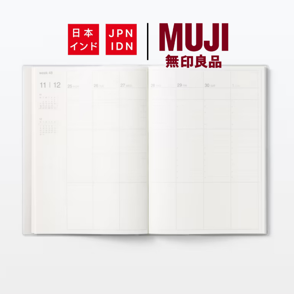 Jual [Pre Order] MUJI - Vertical planner starting on Monday, starting in August 2025-september ...