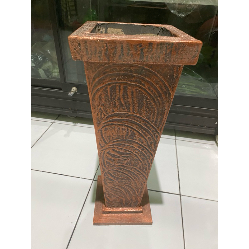 Jual pot tembaga kayu harbot minimalis tinggi 45cm lebar 17cm | Shopee ...