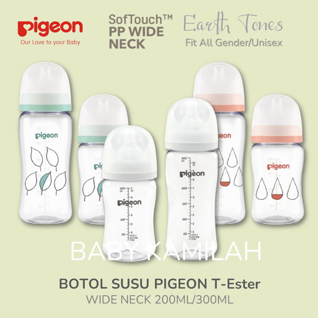 Jual PIGEON Botol Susu Wide Neck T Ester 200ml 300ml Bahan Bening Seperti Botol Susu kaca ...