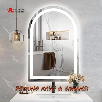 Jual Cermin Aesthetic Scandinavian Vintage Oval Atas Ring Led Sunblast ...