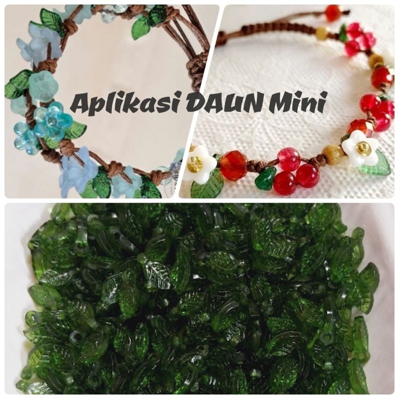 Jual (25gr) Manik Daun Mini kecil bahan kerajinan tangan | Shopee Indonesia