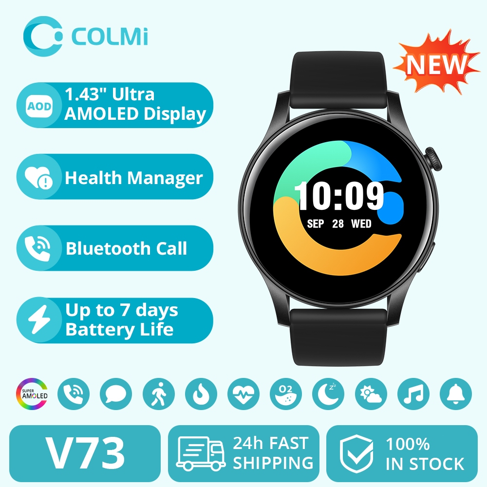 Jual COLMI V73 smart watch layar AMOLED 1,43 inci pemeriksaan kesehatan ...
