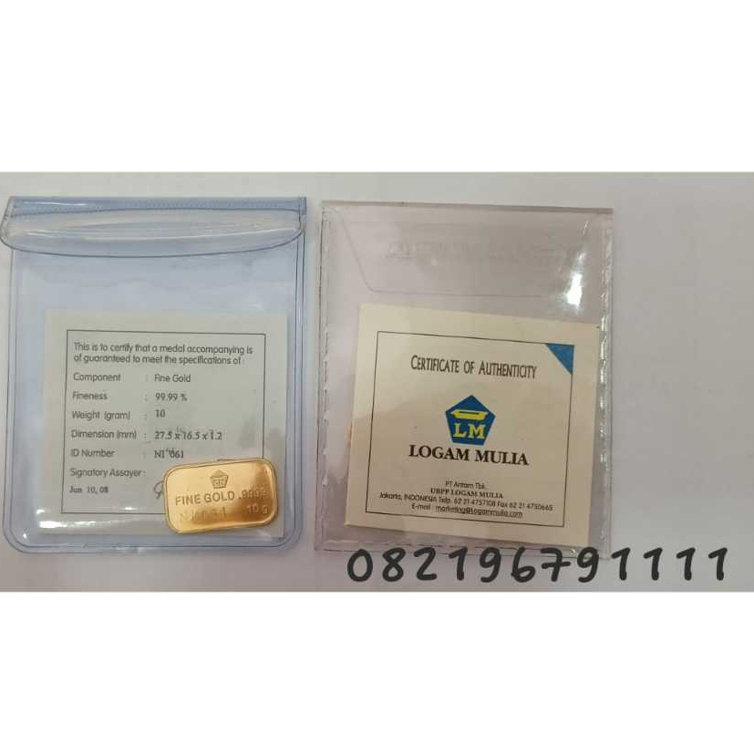 Jual LOGAM MULIA EMAS 10 GRAM - LM ANTAM 10 GRAM - SERTIFIKAT RETRO DAN ...