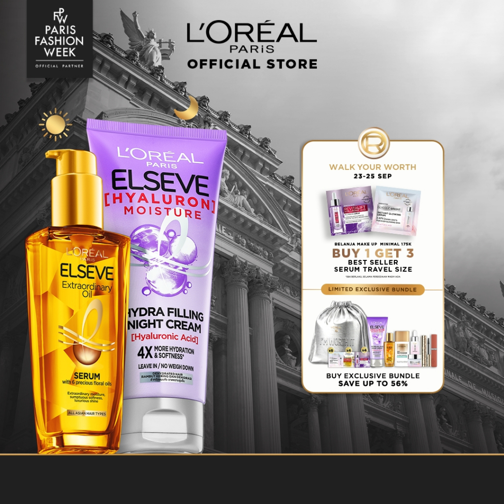 Jual L'Oreal Paris Extraordinary Oil Gold 100ml + Elseve Hyaluron ...