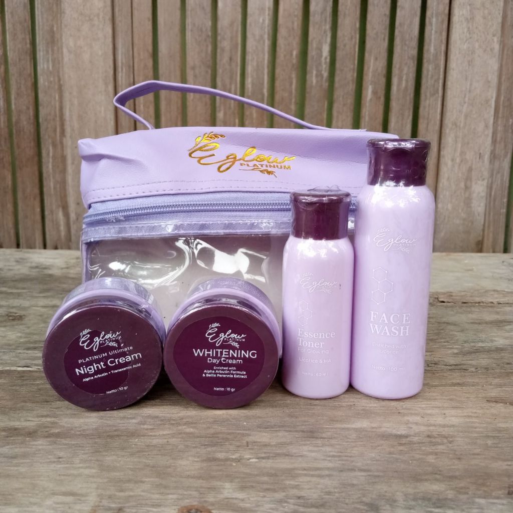 Jual EGLOW PLATINUM SKINCARE FORMULA BARU ISI 5 BPOM WHITENING GLOW ...