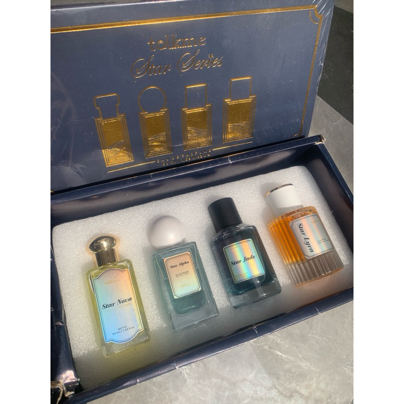 Jual PARFUM TALKME STAR SERIES EDP 1BOX ISI 4PCS DAN GOLDEN SERIES EDP ...